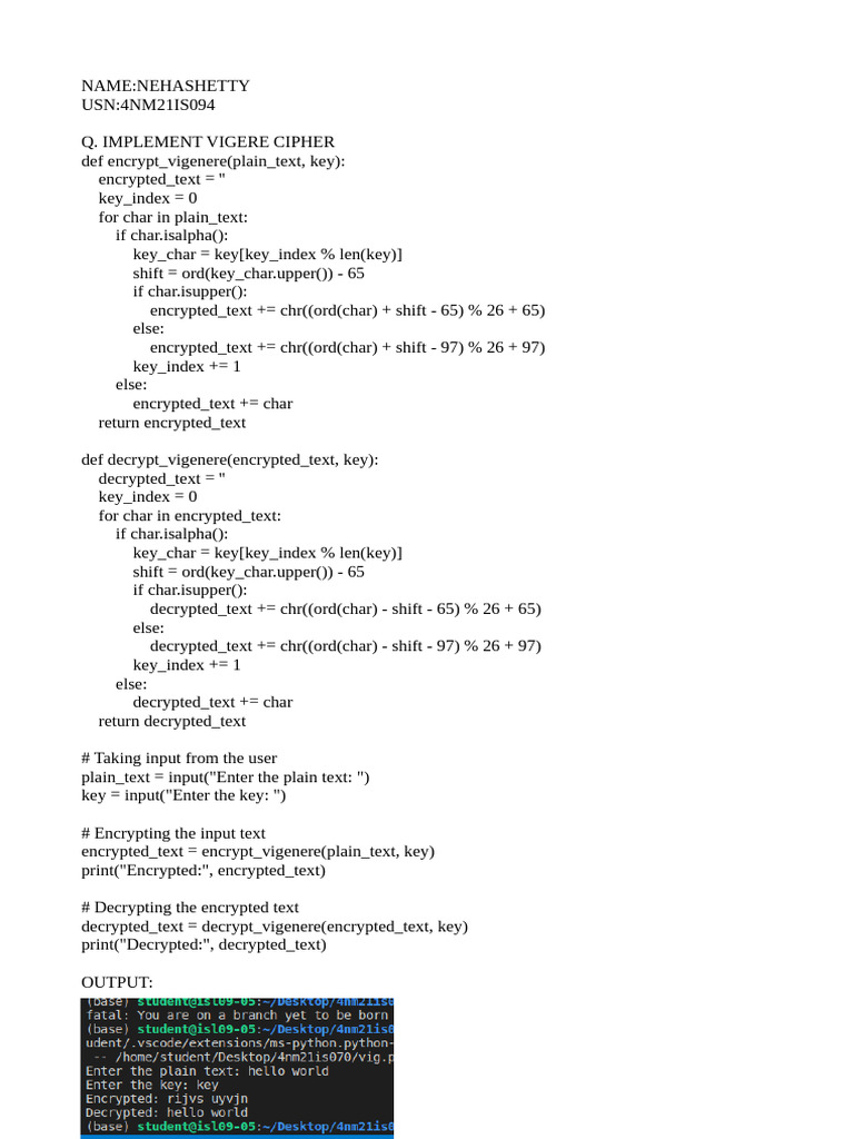 Vigenere Cipher | PDF
