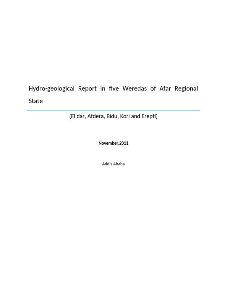 Apda Hydrogeological Final Report | PDF | Groundwater | Rock (Geology)