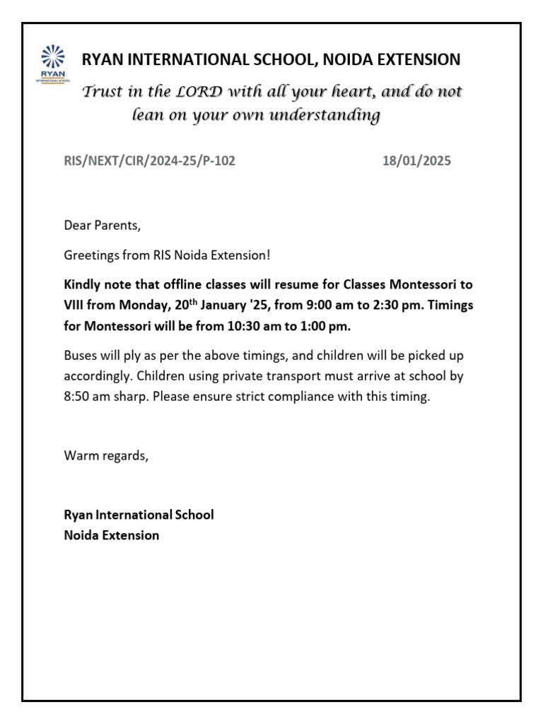 Ryan International School, Noida Extension | PDF