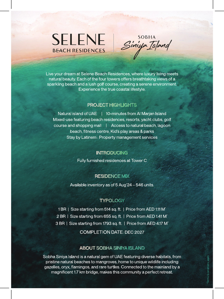 A4 One Pager - Selene Beach Residences PDF | PDF
