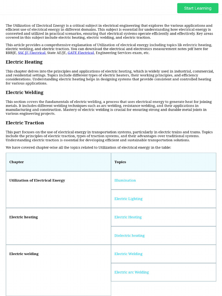 Utilization of Electrical Energy - Download Subject Notes & Free PDF ...