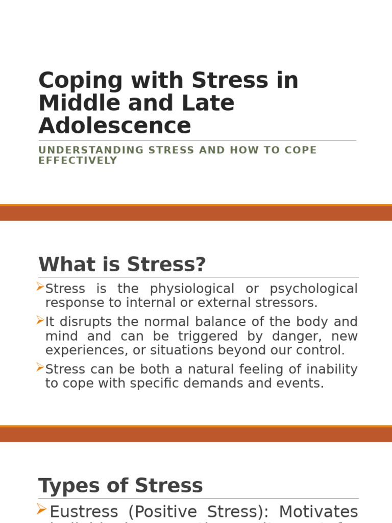 Coping with Adolescent Stress Strategies | PDF