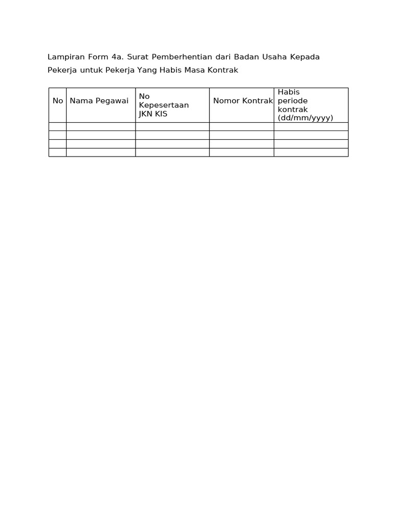 Lampiran Form 4a | PDF