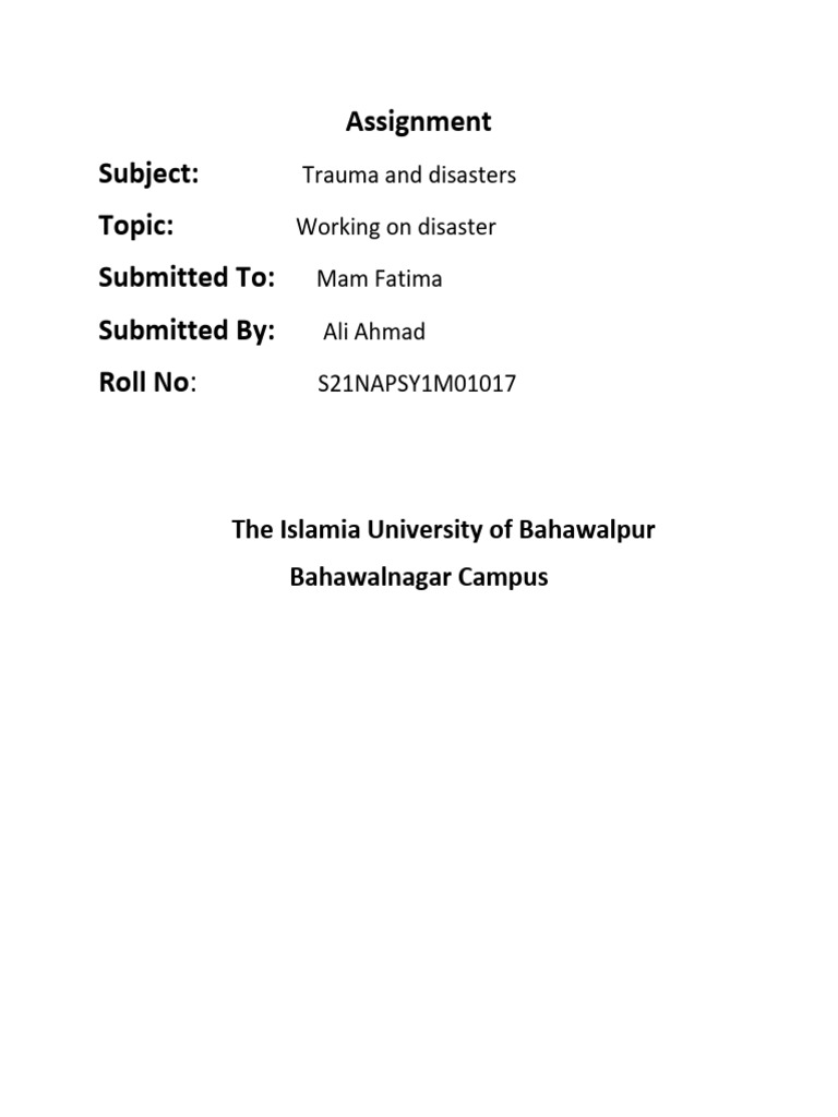 Trauma and Disaster Management | PDF | Emergency Management | Vulnerability