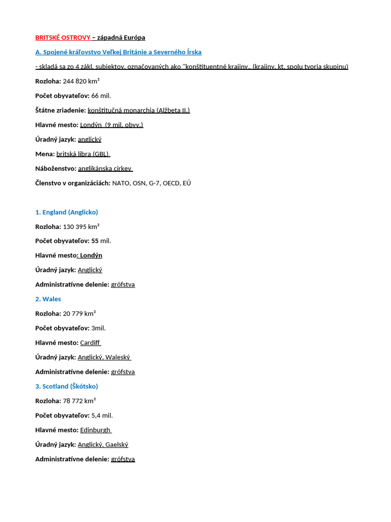 Britské Ostrovy | PDF