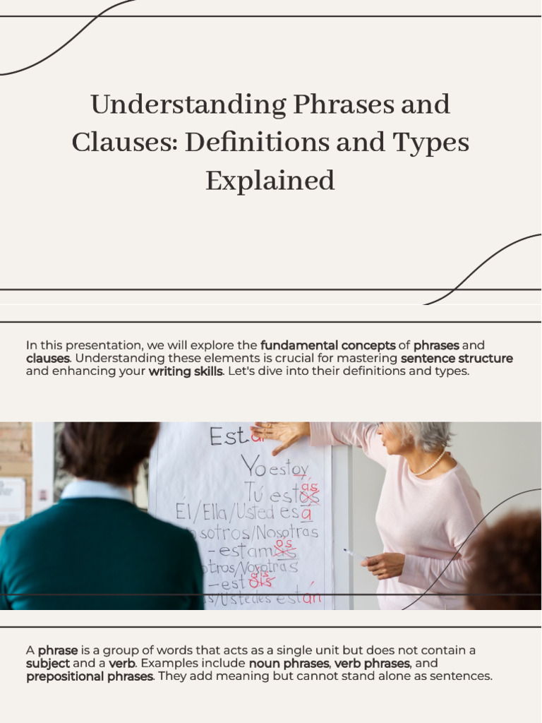 Slidesgo Understanding Phrases and Clauses Definitions and Types ...