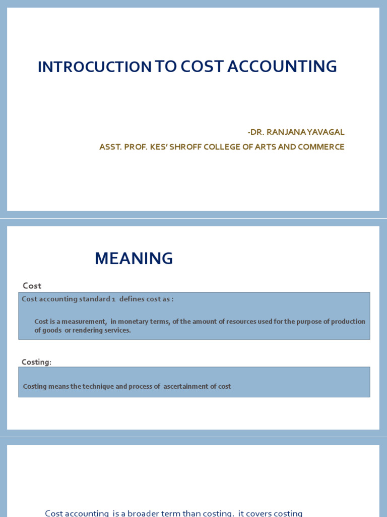 INTRO TO COST ACCOUNTING | PDF