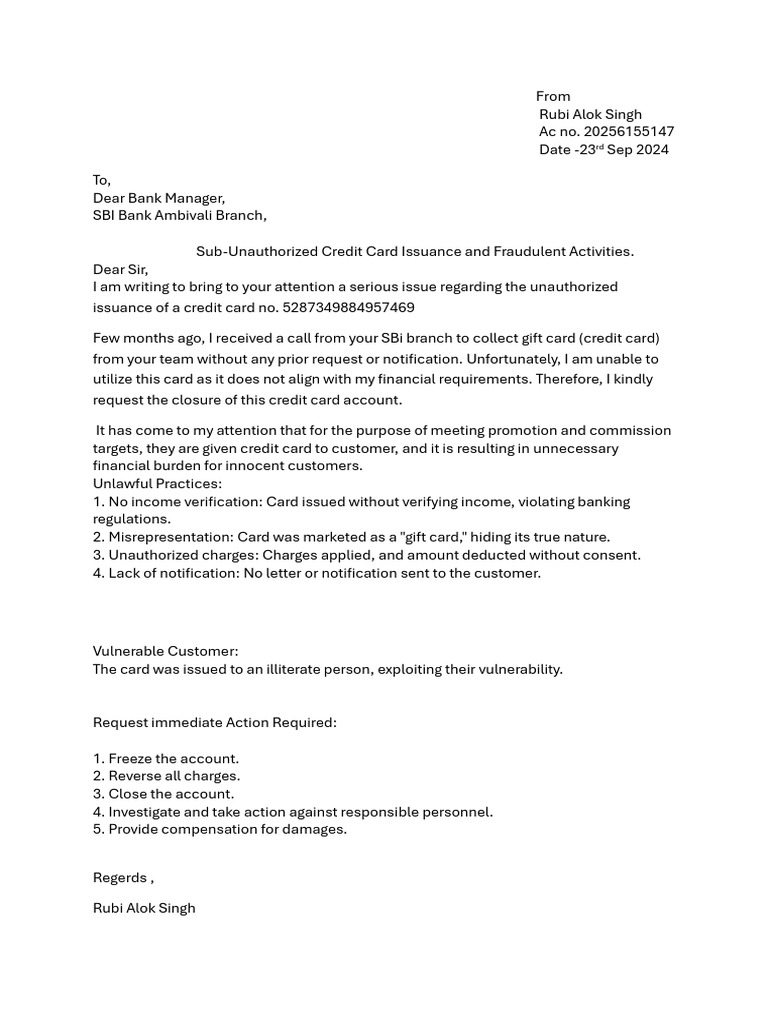 Rubi Singh Letter | PDF