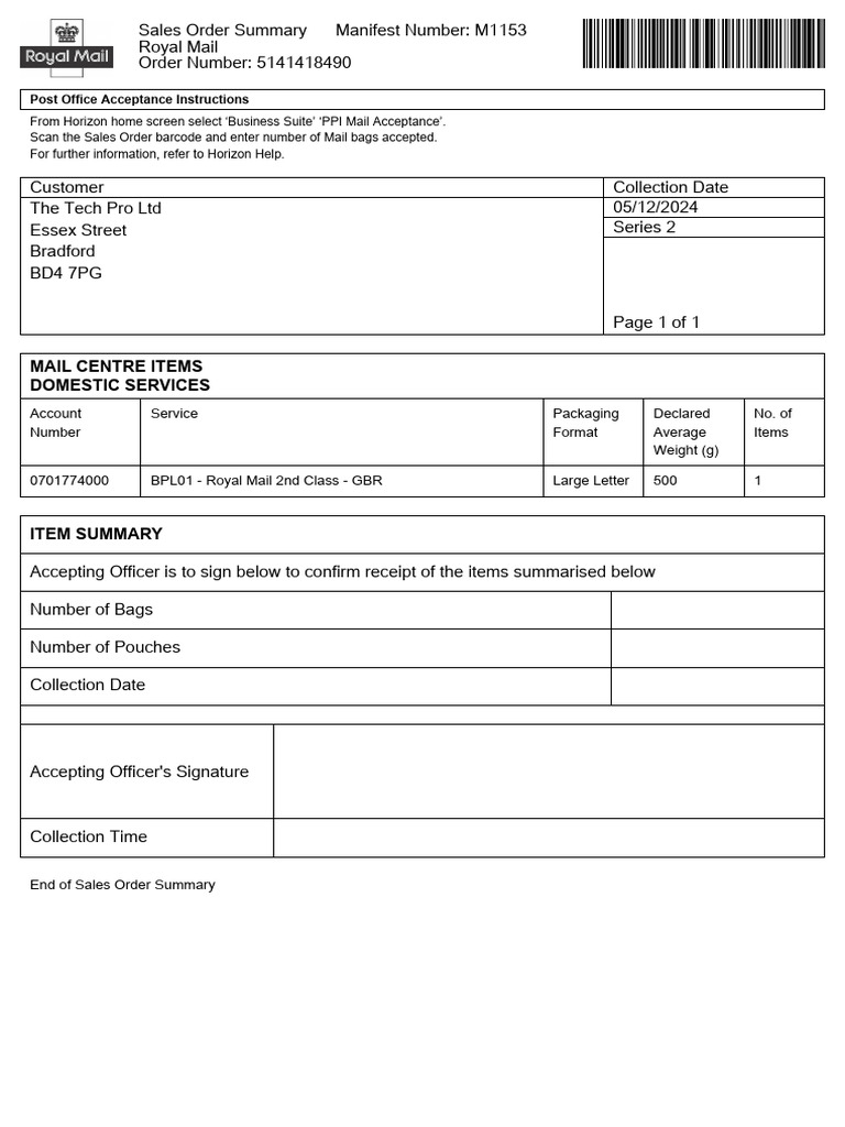 Manifest m1153 | PDF