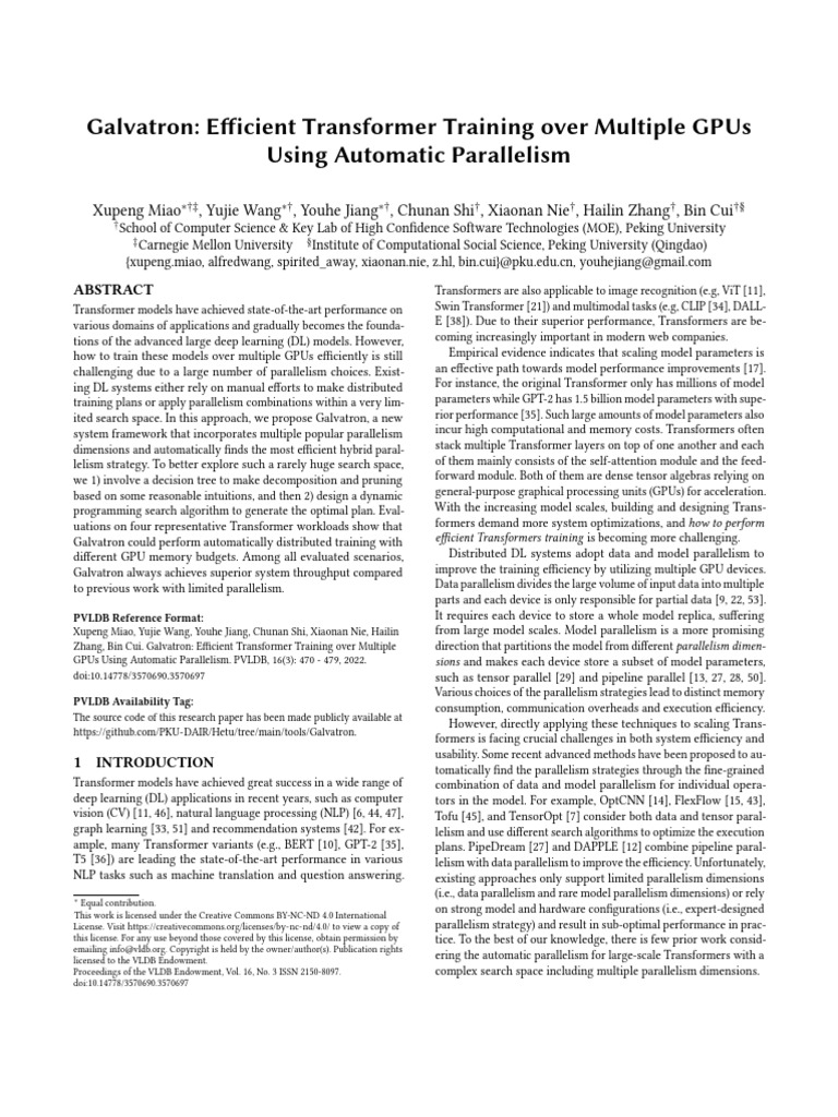 transformer training | PDF | Parallel Computing | Graphics Processing Unit