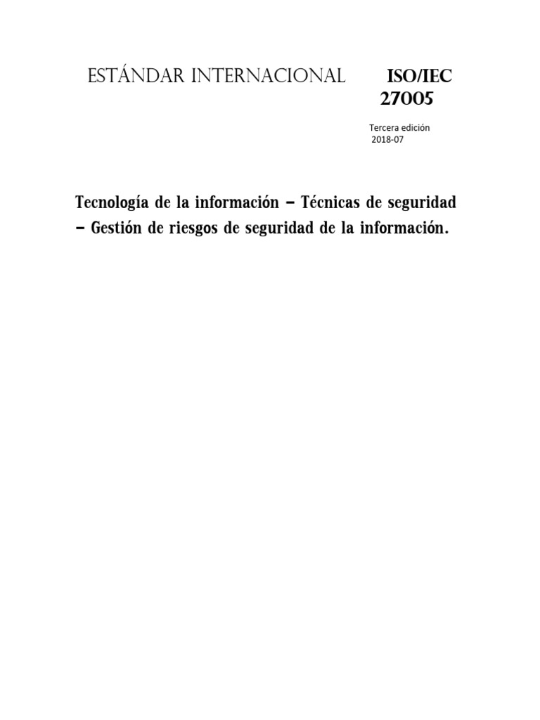 27005'o | PDF | Seguridad de información | Riesgo