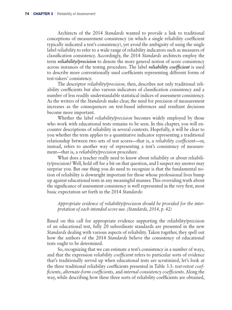 Understanding Reliability in Assessments | PDF | Cognition