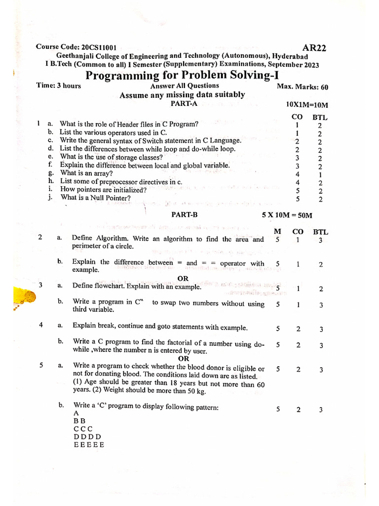 Pps Previous Question Papers | PDF