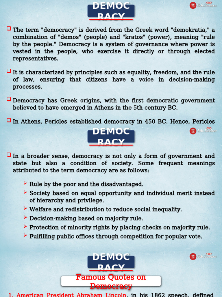 6 Democracy | PDF | Democracy | Political Ideologies