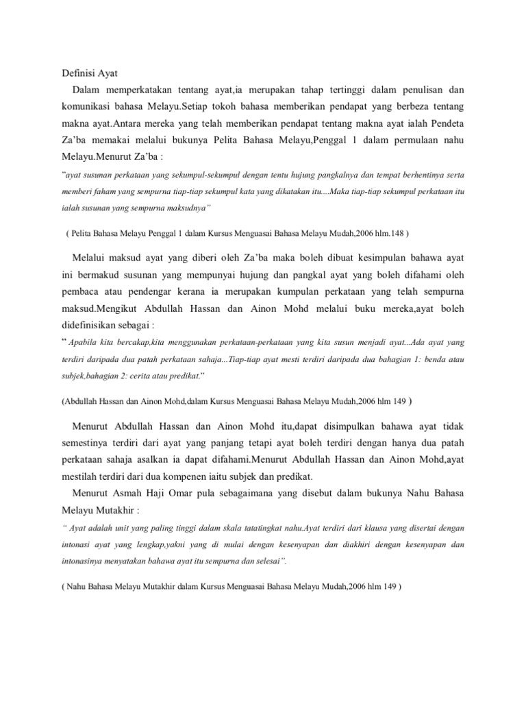 Definisi Ayat | PDF