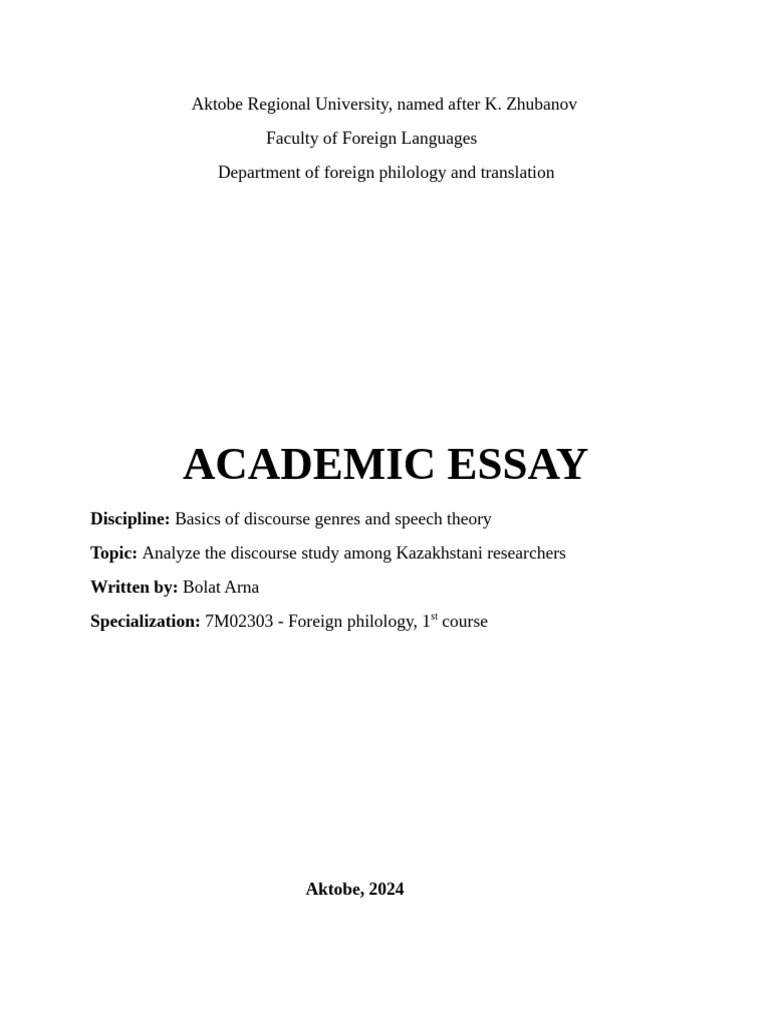 discourse essay Arna | PDF | Discourse | Kazakhstan