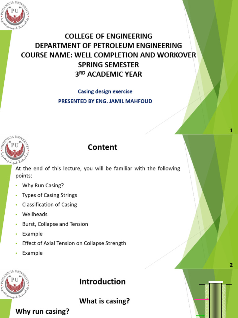 2 - Casing Design Exercise | PDF | Casing (Borehole) | Building Materials