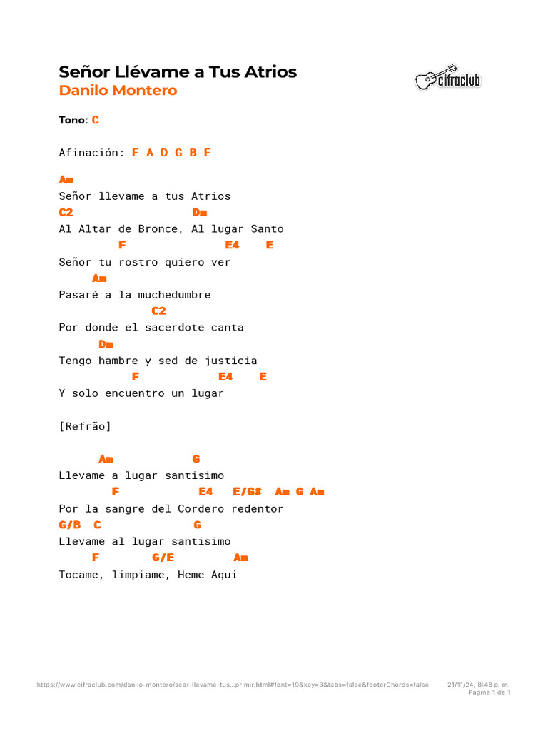 Señor, Llévame a Tus Atrios | PDF