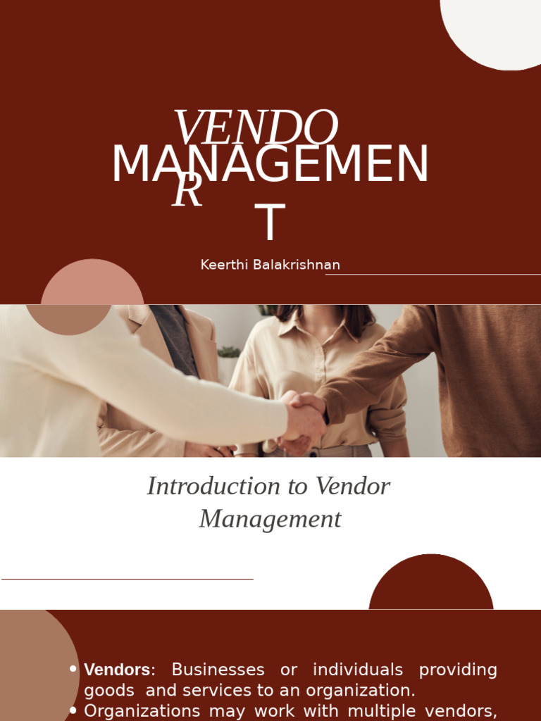 Vendor Management | PDF | Performance Indicator | Procurement
