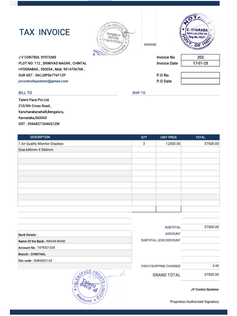 Tax Invoice: Bill To | PDF