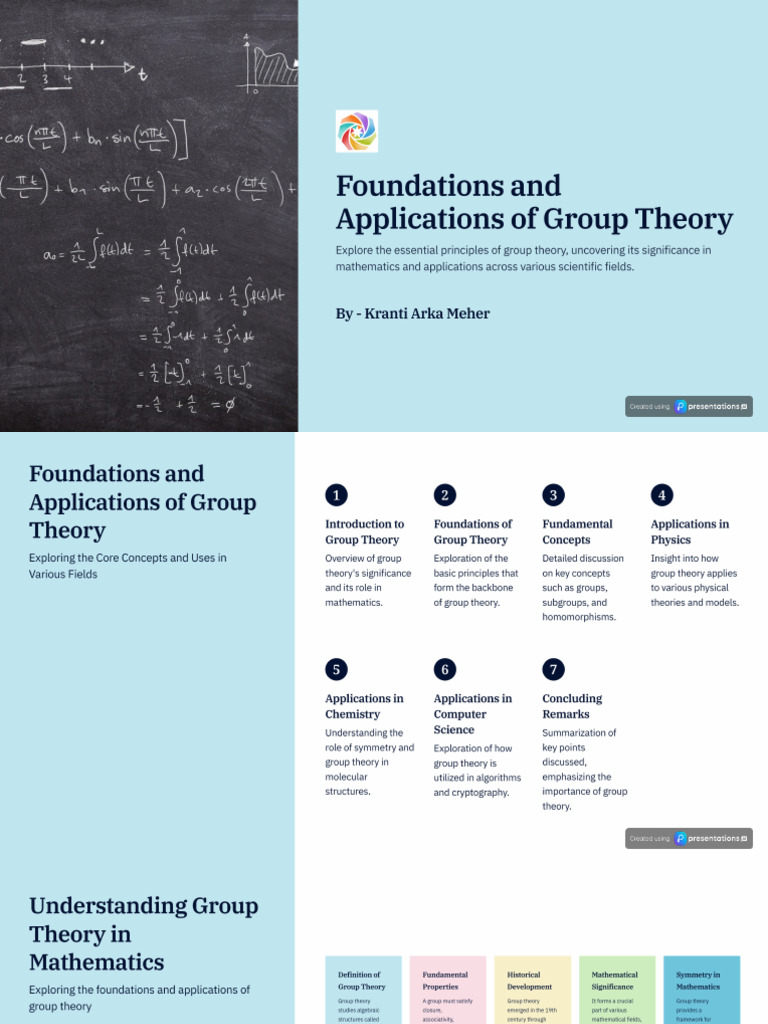 Foundations and Applications of Group Theory | PDF