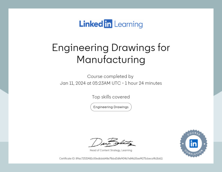 Engineering Drawings Course Completion | PDF
