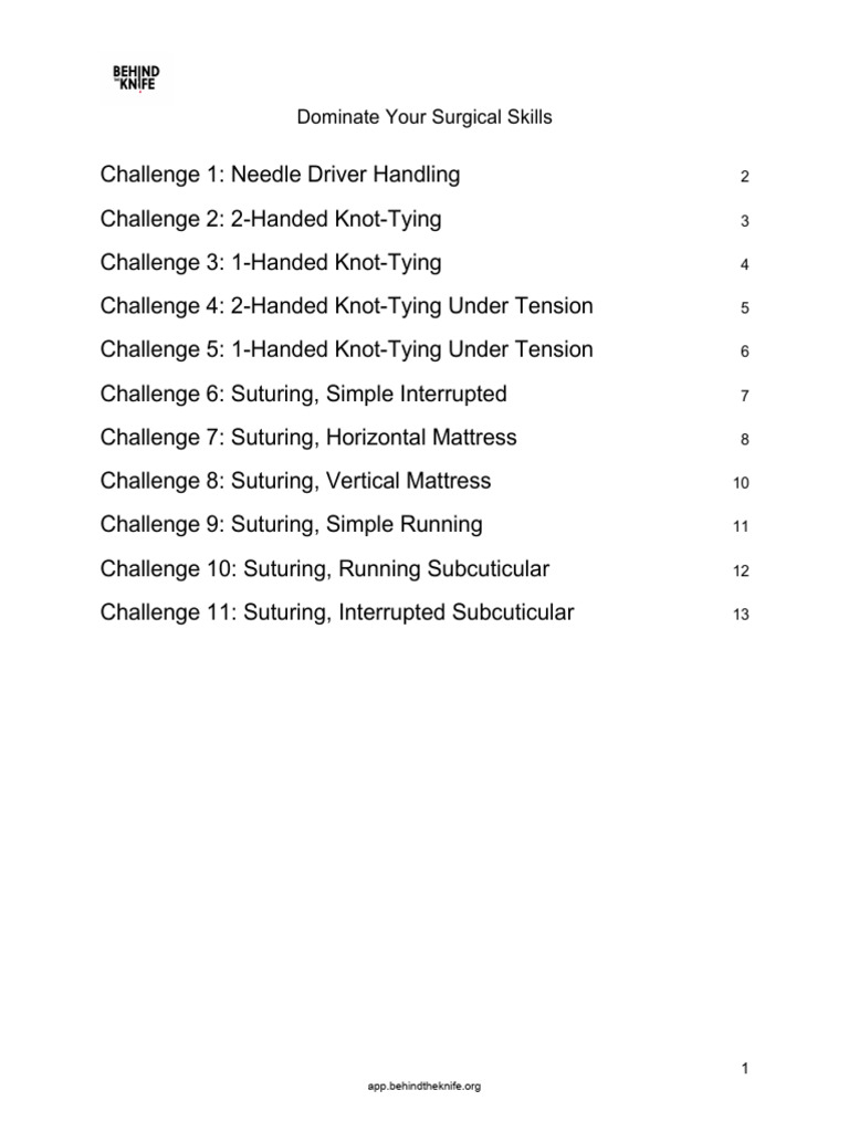 Dominate Your Surgical Skills Assessment | PDF | Surgical Suture | Surgery