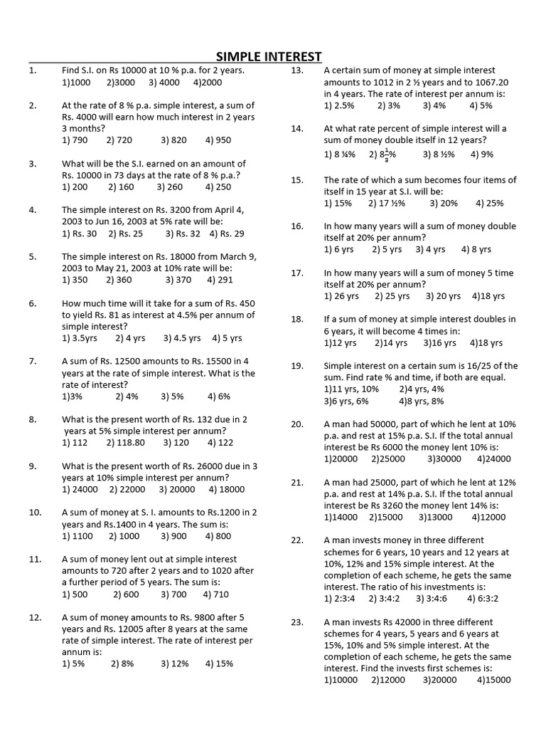 6)simple interest | PDF | Interest | Personal Finance