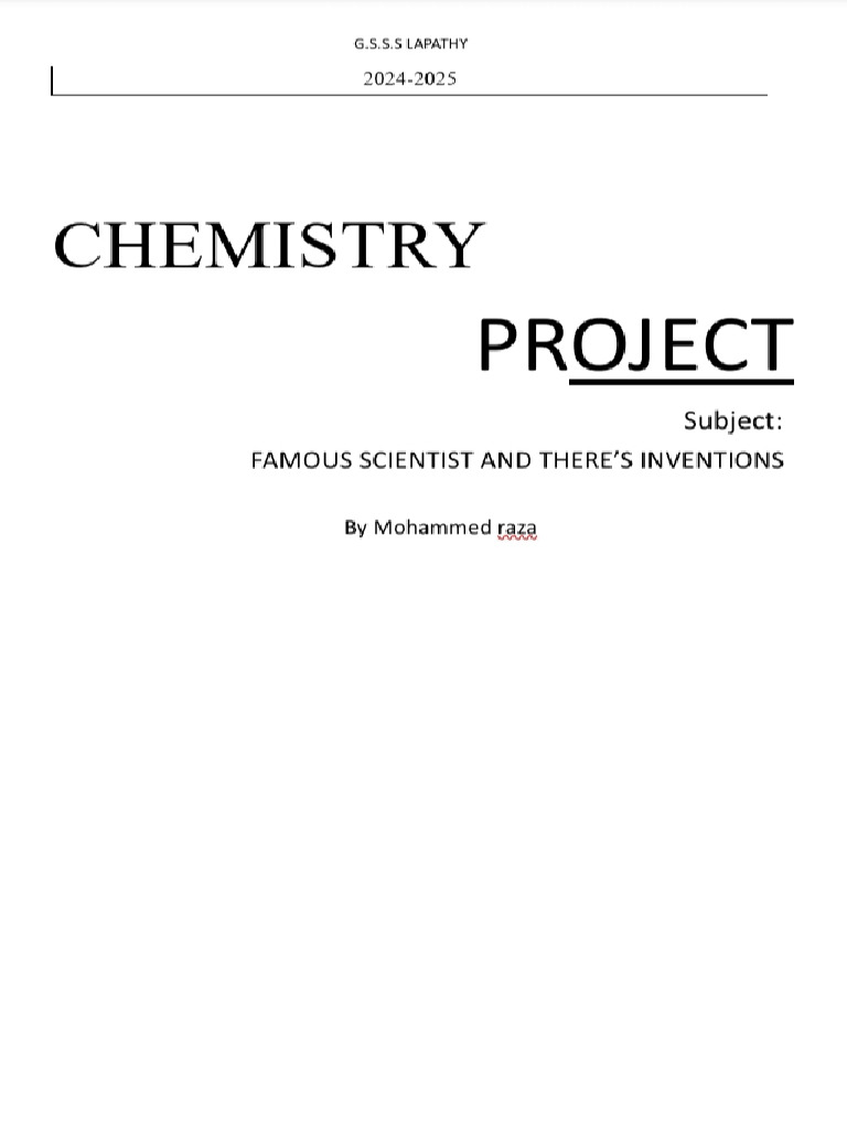 Chemistry Project | PDF