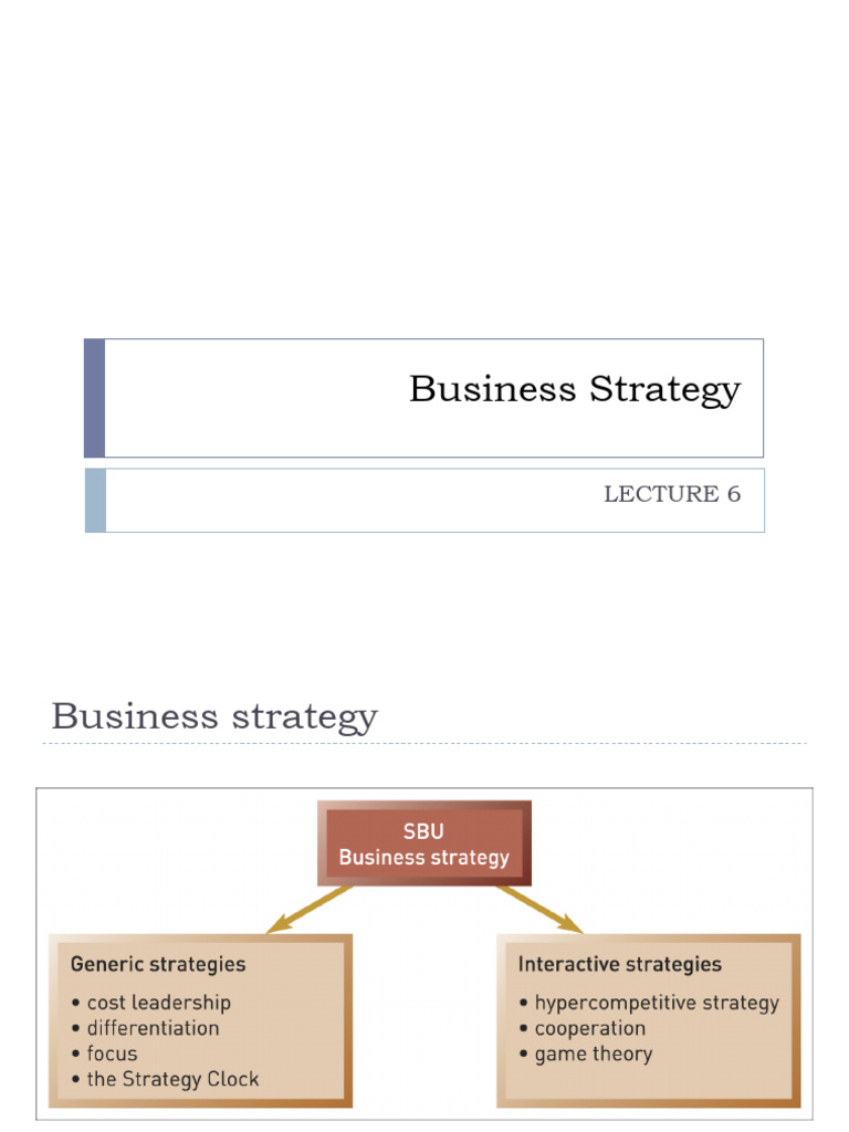 Lecture 6 Business Strategies | PDF | Competitive Advantage | Strategic ...