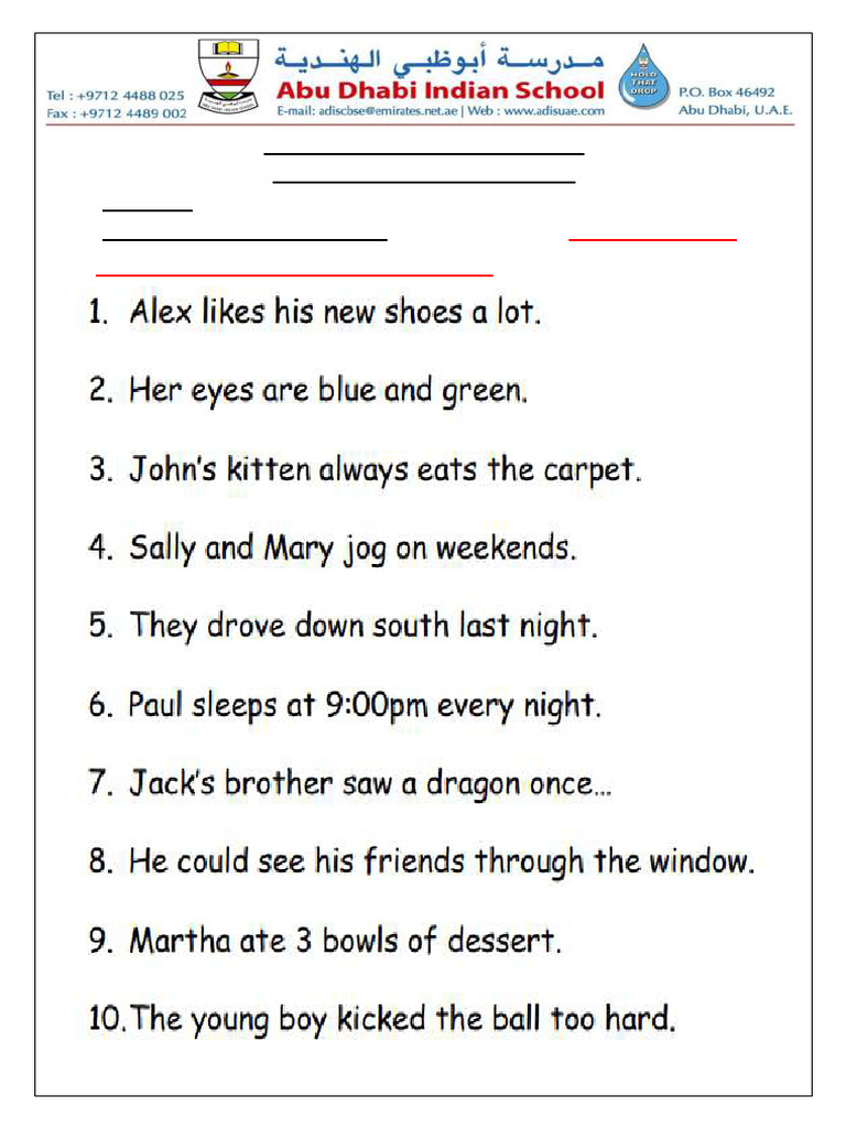 Grade 4 Verbs and Tenses Worksheets | PDF | English Language | Linguistics