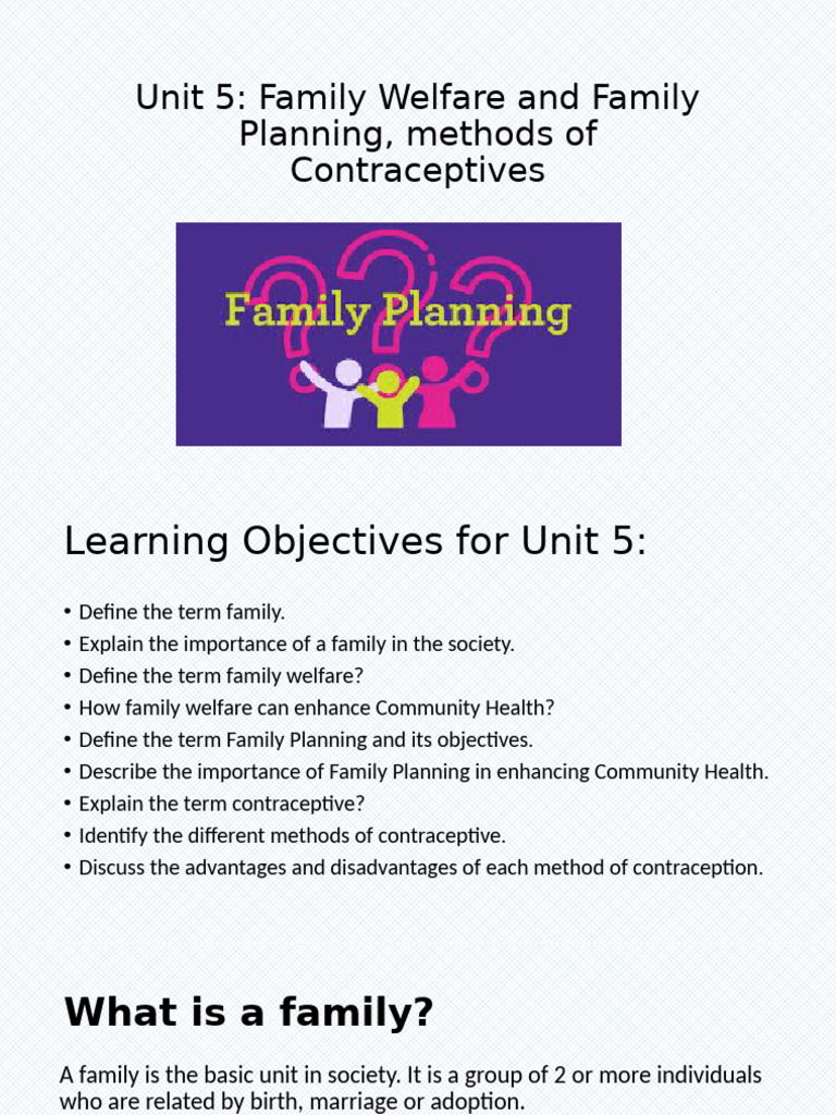 Family Welfare and F. Planning | PDF | Birth Control | Family Planning