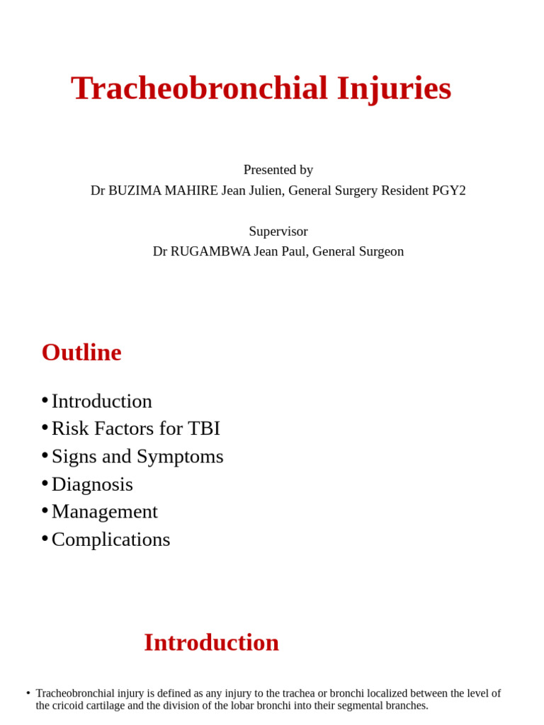 Tracheobronchial Injuries | PDF | Medical Emergencies | Pulmonology