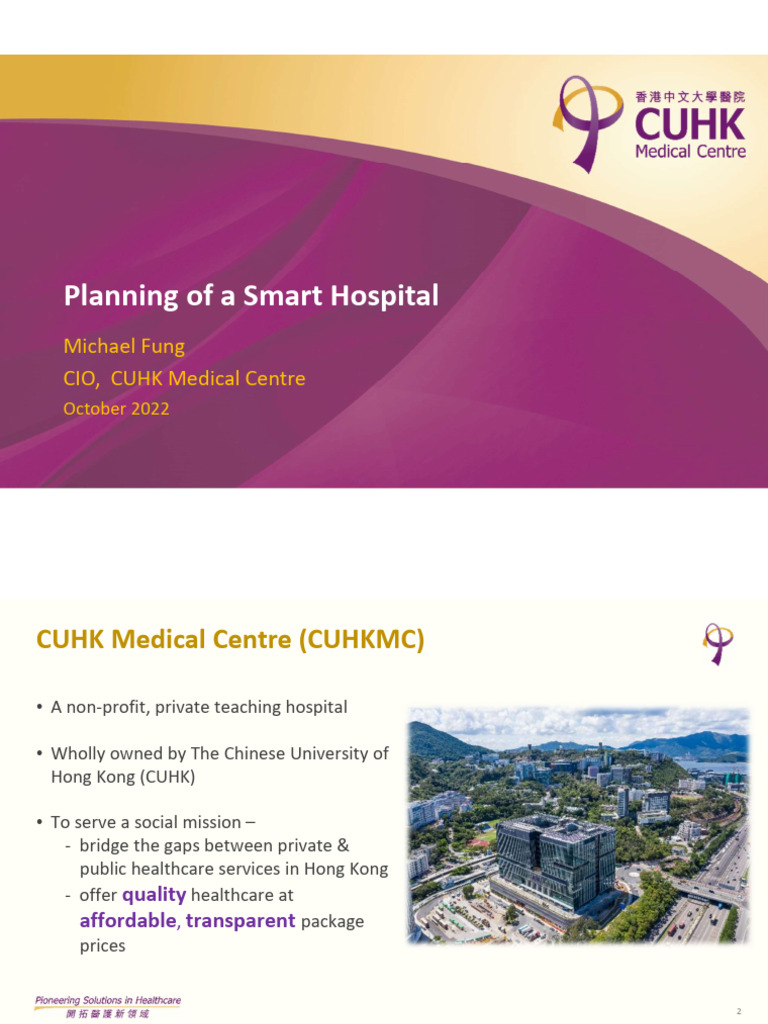 Smart Hospital Planning at CUHKMC | PDF | Hospital | Ultra Wideband