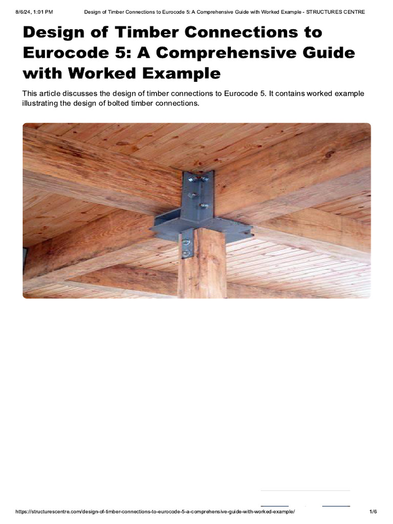 Design of Timber Connections To Eurocod.. | PDF