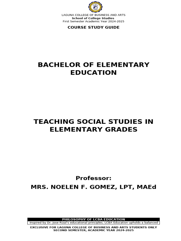 EDUC 102 - Course Study Guide | PDF | Educational Assessment | Lesson Plan