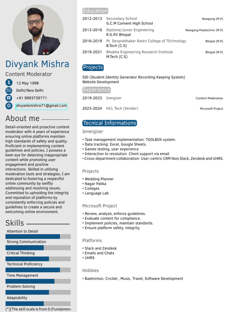 Divyank Mishra Cv | PDF | Computing | Information Technology