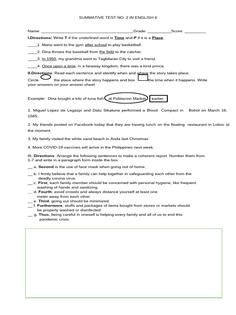 Summative Test No.2 in English 6 | PDF