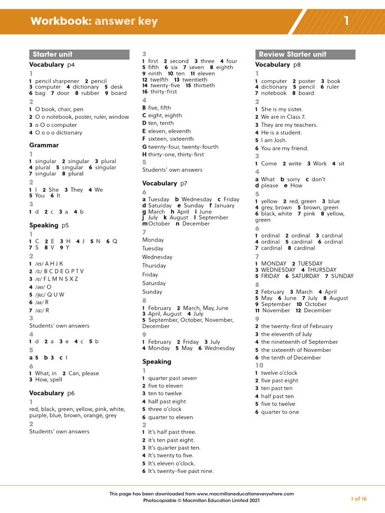 Level1 Workbook Answer Key | PDF | Laptop