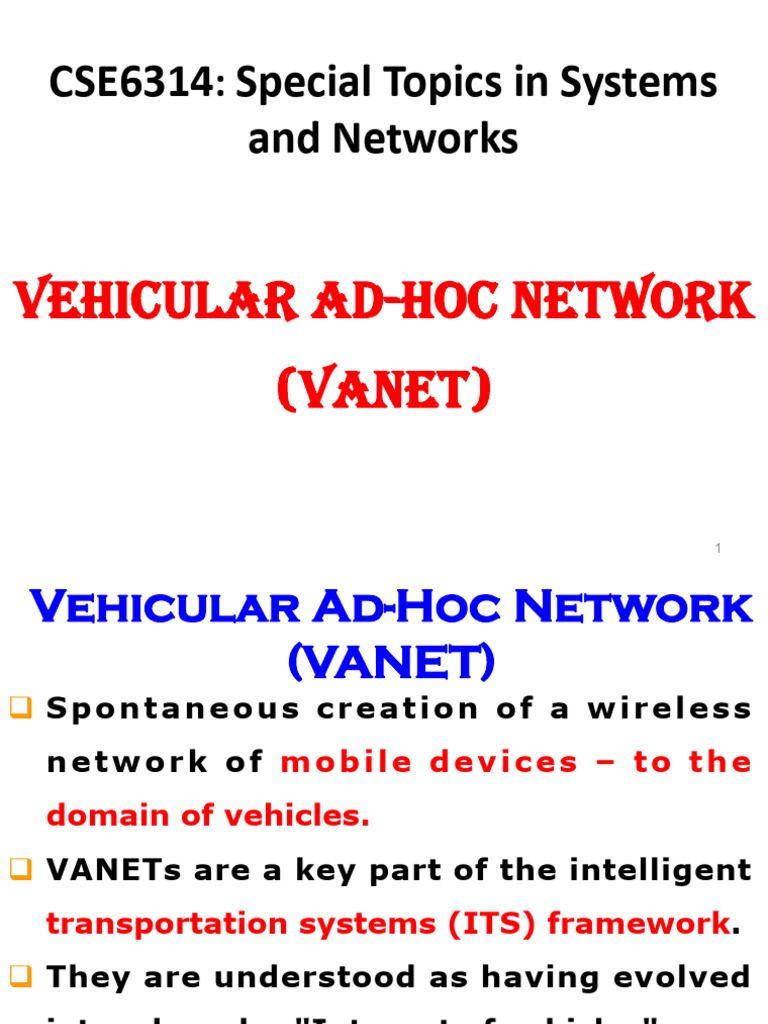 Lecture 4 Vehicular Ad Hoc Network Vanet Pdf Ieee 802 11 Computer Network