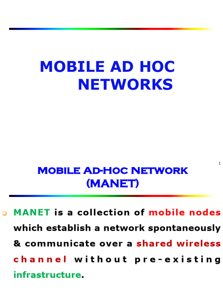 Lecture 2-Mobile Ad-Hoc Network (MANET) | PDF | Transmission Control Protocol | Wireless Ad Hoc ...