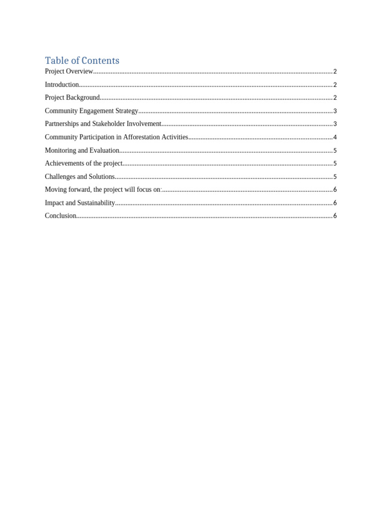 Nambara Community Afforestation Project | PDF | Sustainability ...