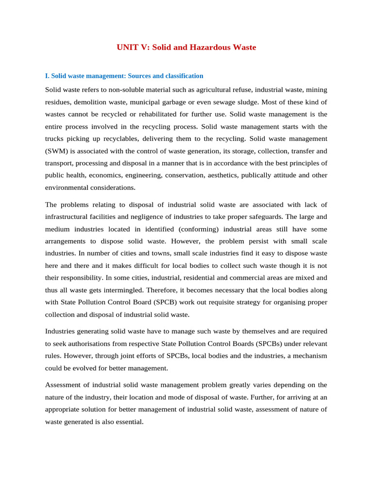 IPC_UNIT V_Course Material | PDF | Electronic Waste | Waste