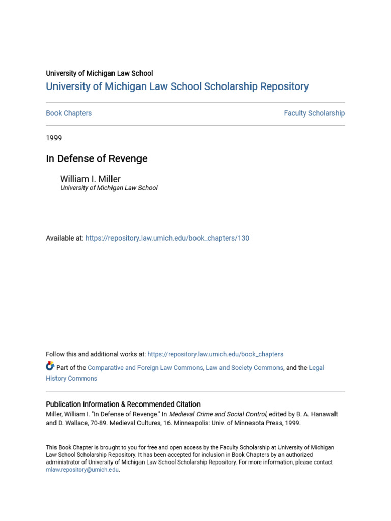 In Defense of Revenge | PDF | Revenge | Outlaws