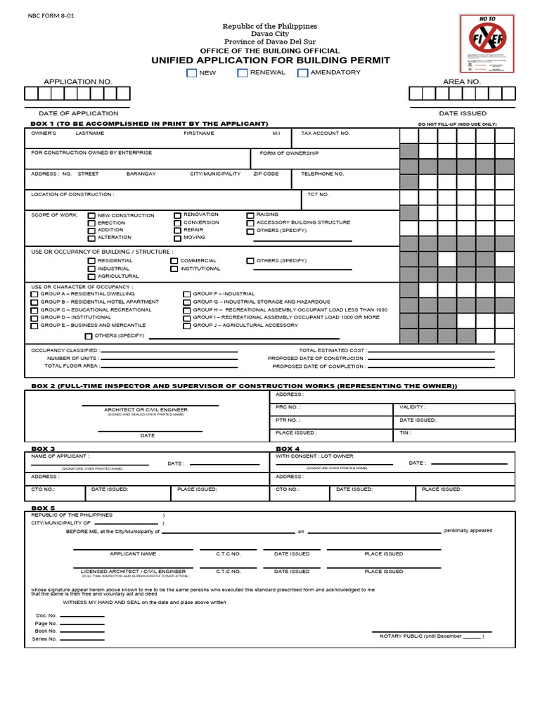 03 Building Permit - Unified Application For Building Permit | PDF