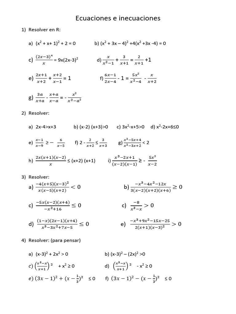 Ecuaciones e Inecuaciones | PDF