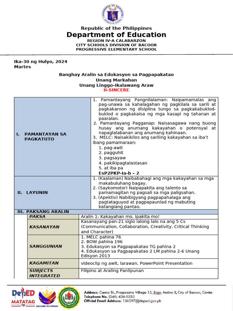 LP_Q1_Wk1_day 2 ESP 2 | PDF