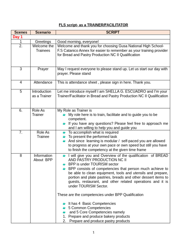 FLS-SCRIPT-SAMPLE-ONLY | PDF | Learning | Cognition