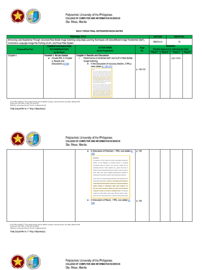 BSCS Thesis Final Defense Revision Matrix 2024-2025 | PDF | Cognitive Science | Artificial ...