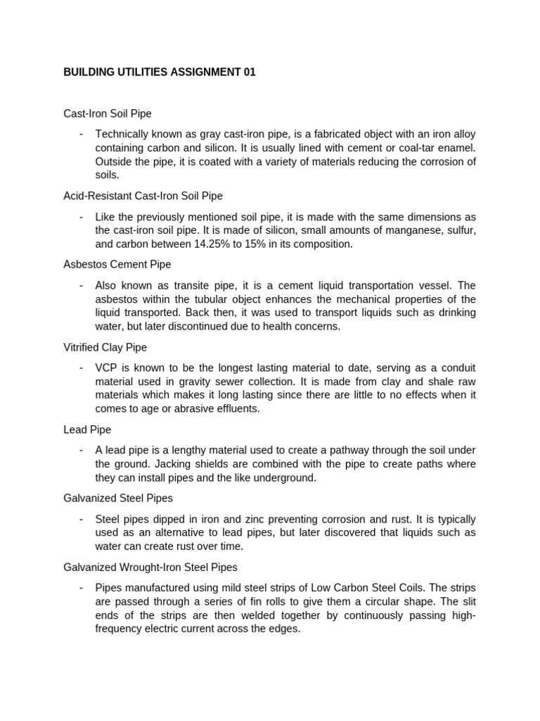 BUILDING UTILITIES | PDF | Pipe (Fluid Conveyance) | Secondary Sector Of The Economy
